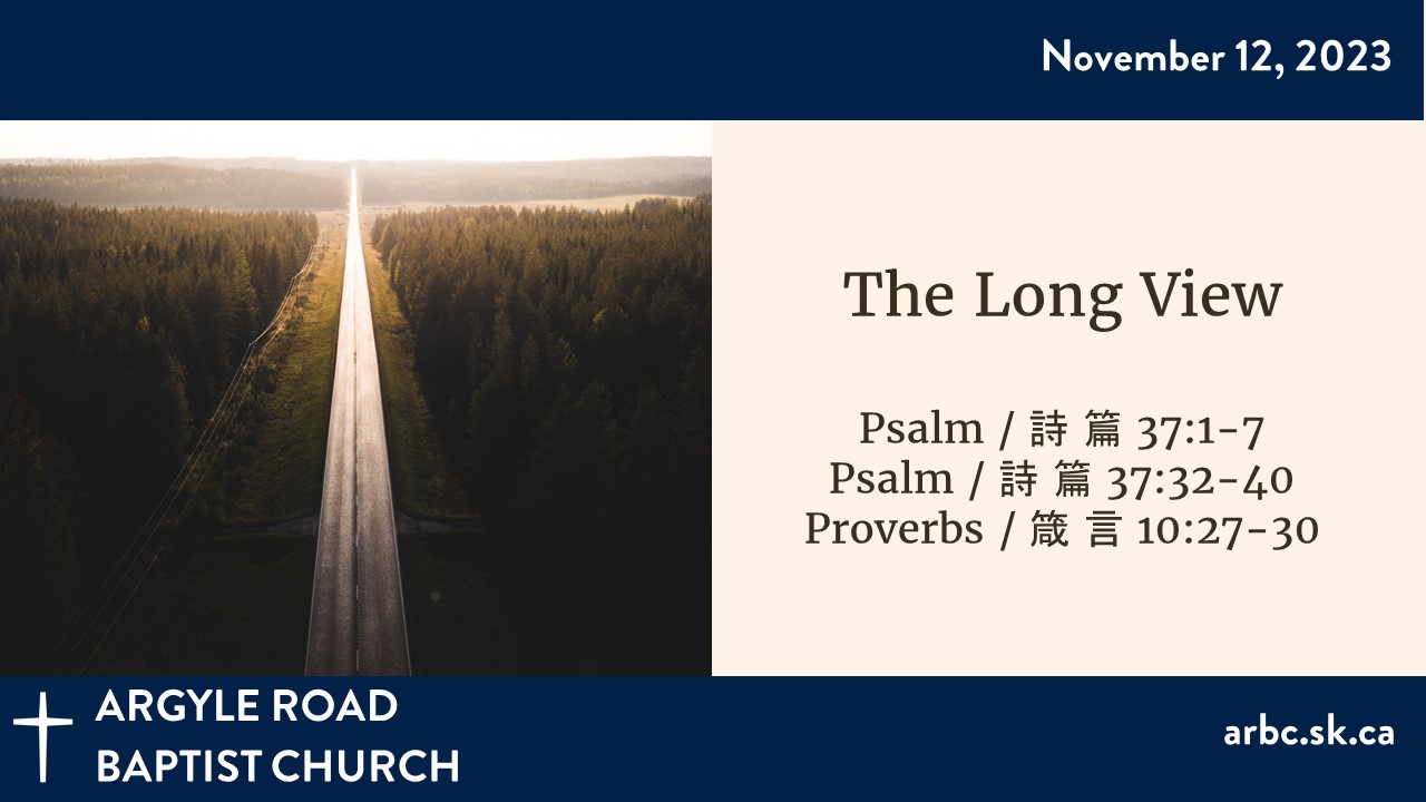 The Long View – Argyle Road Baptist Church